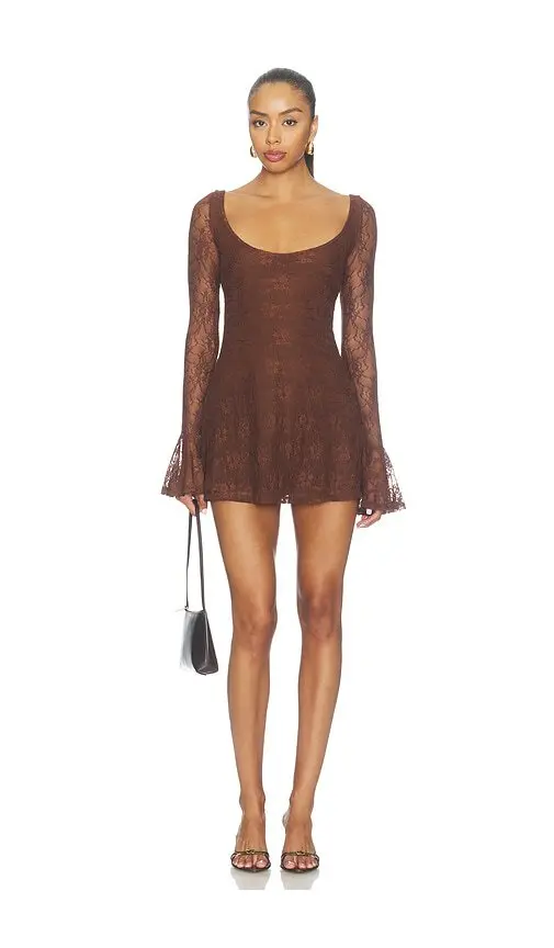 LOVERS AND FRIENDS Dylan Mini Dress In Brown