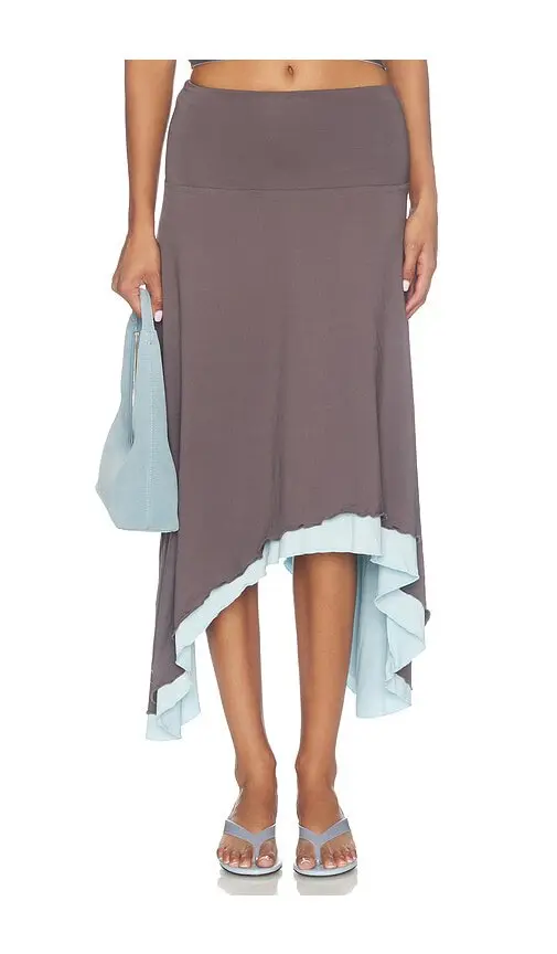 SNDYS. Madison Midi Skirt - Charcoal