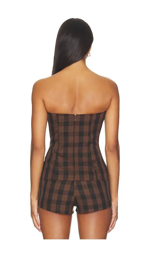 MORE TO COME Audriena Strapless Top In Brown