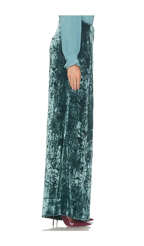 Ulla Johnson Elan Velvet Pant In Green