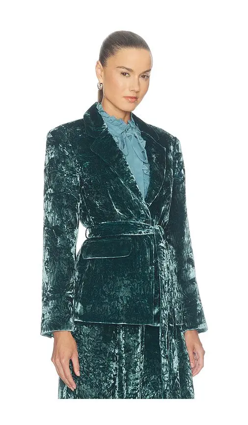 Ulla Johnson Ellery Velvet Jacket In Green