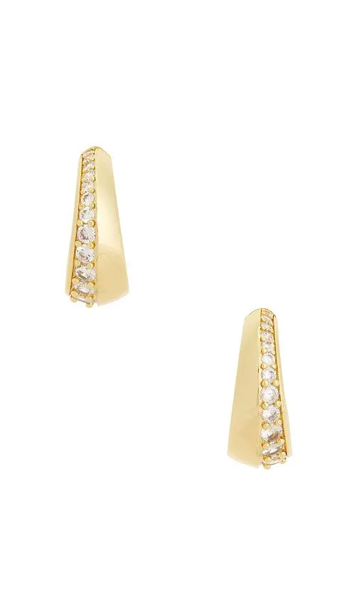 Ettika Crystal Curve Huggie Hoops In Metallic