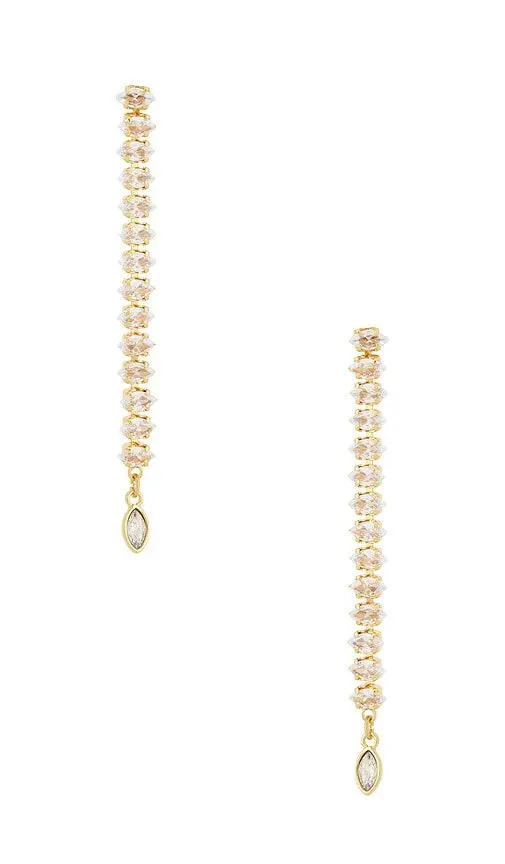 Ettika Marquise Edge Linear Earrings In Metallic - Gold