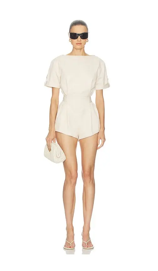 CAMILA COELHO Amalia Romper In Ivory