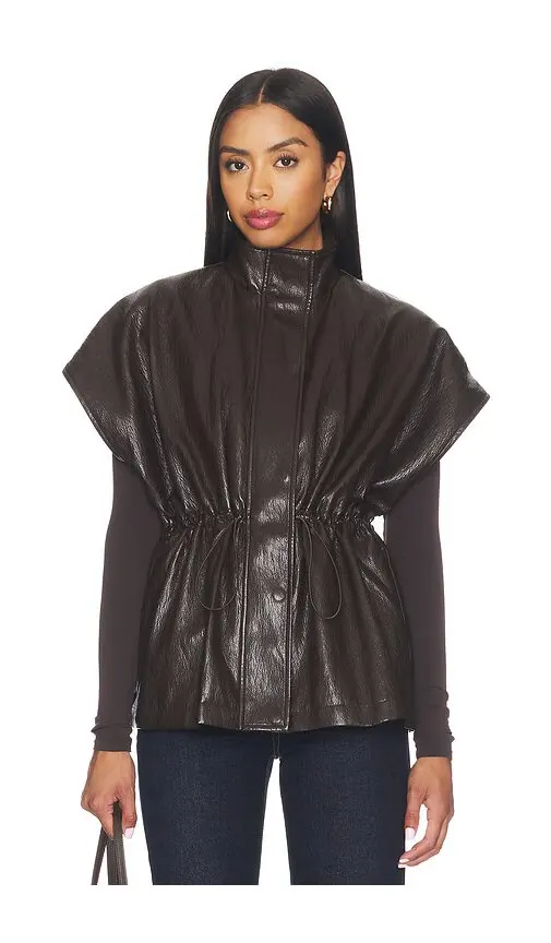 Lna Fairfax Short Sleeve Leather Jacket