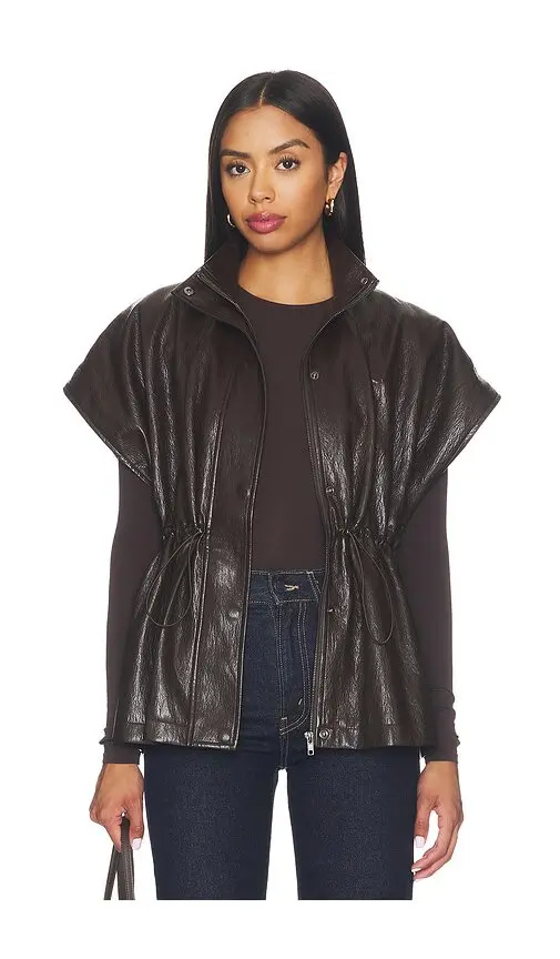 Lna Fairfax Short Sleeve Leather Jacket