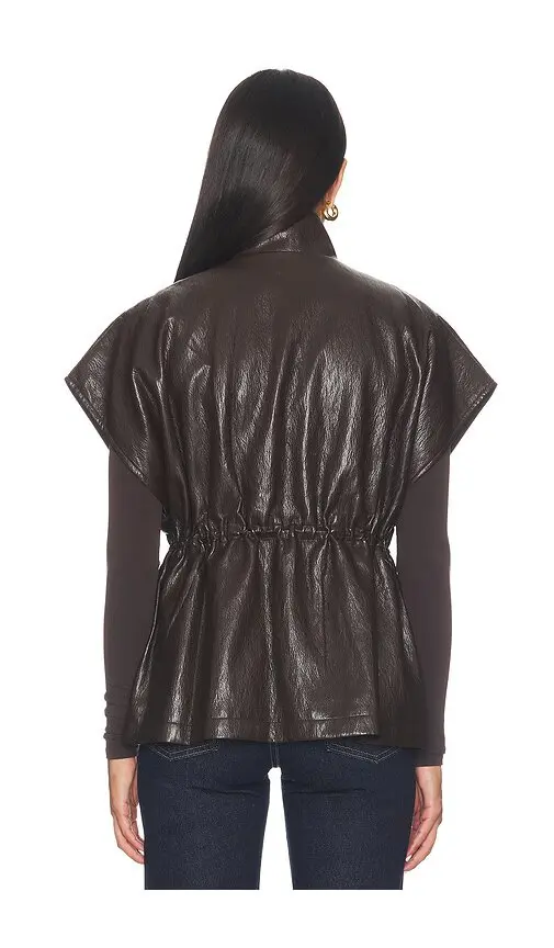 Lna Fairfax Short Sleeve Leather Jacket
