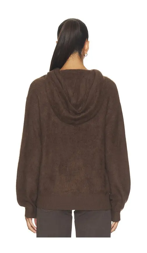 ALIGNE Illaria Brushed Wool Hoodie In Brown