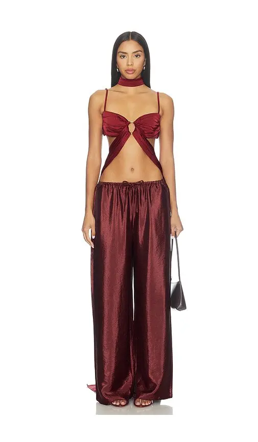 AMOR MIA Wrap Top In Red