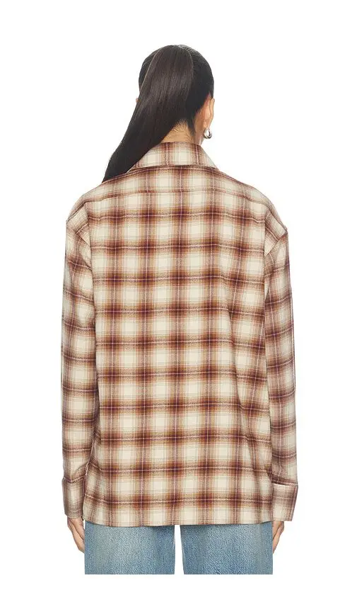 LOVERS AND FRIENDS Samira Flannel Top In Brown