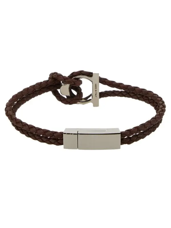 FERRAGAMO Bracciale Gancini - Brown