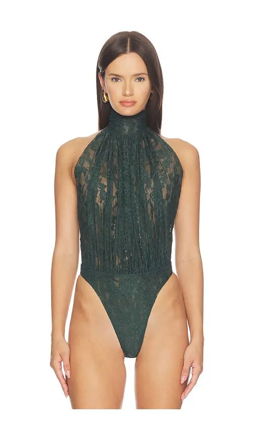 SEROYA Isola Bodysuit In Green - Evergreen
