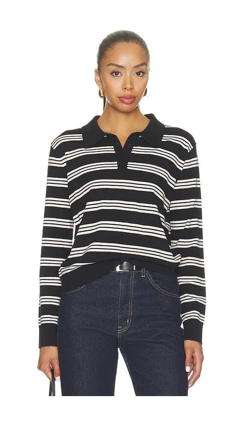 STITCHES & STRIPES Jodie Polo In Black - Black Combo