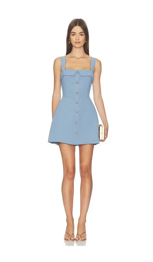 Amanda Uprichard Mindy Romper In Blue - Normandy