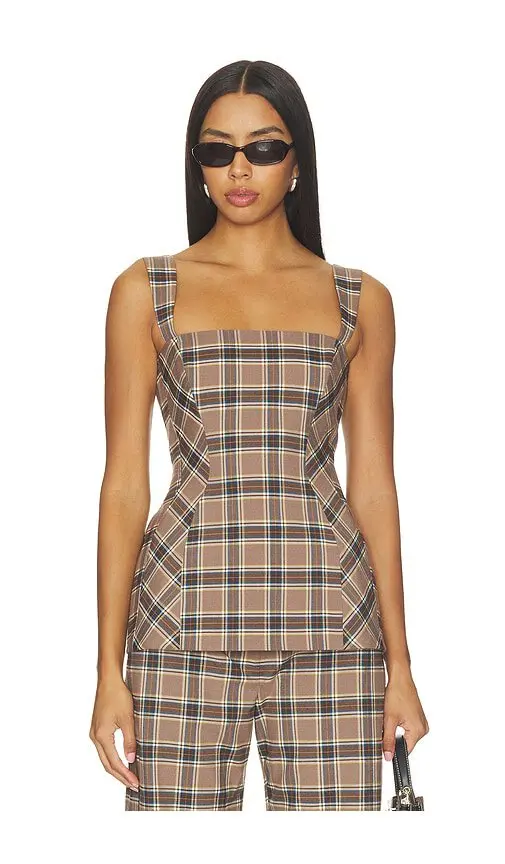Amanda Uprichard Andreina Top In Brown - Brown Combo