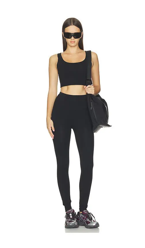 Year Of Ours Cotton Scoop Sports Bra - Black