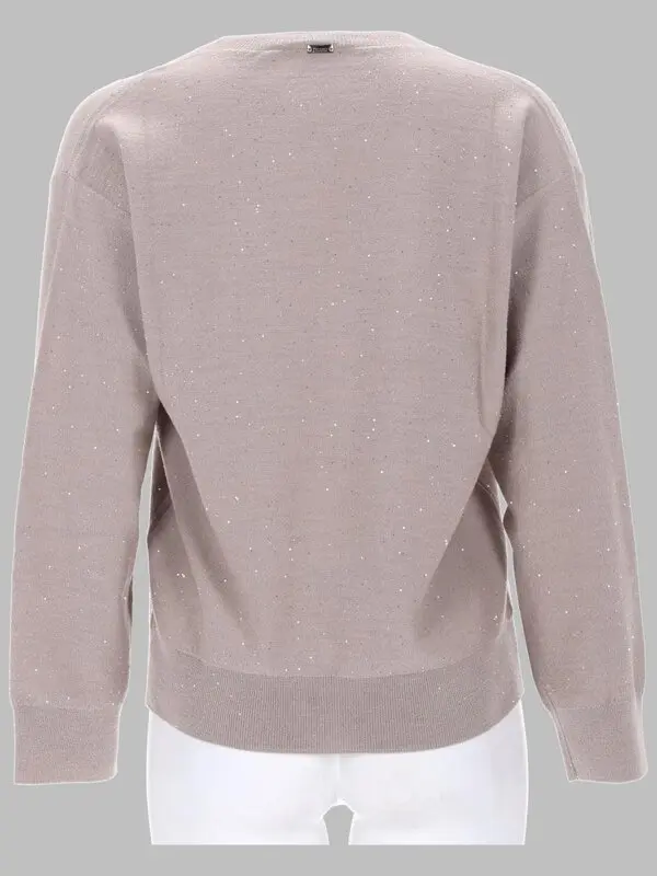 Herno Maglia Con Scollo A V - Cream