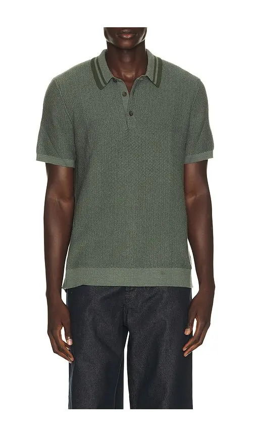 RHONE Fine Knit Sweater Polo In Green