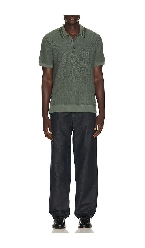 RHONE Fine Knit Sweater Polo In Green