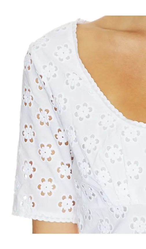 Frankies Bikinis X Devon Lee Carlson Lee Eyelet Mini Dress In White