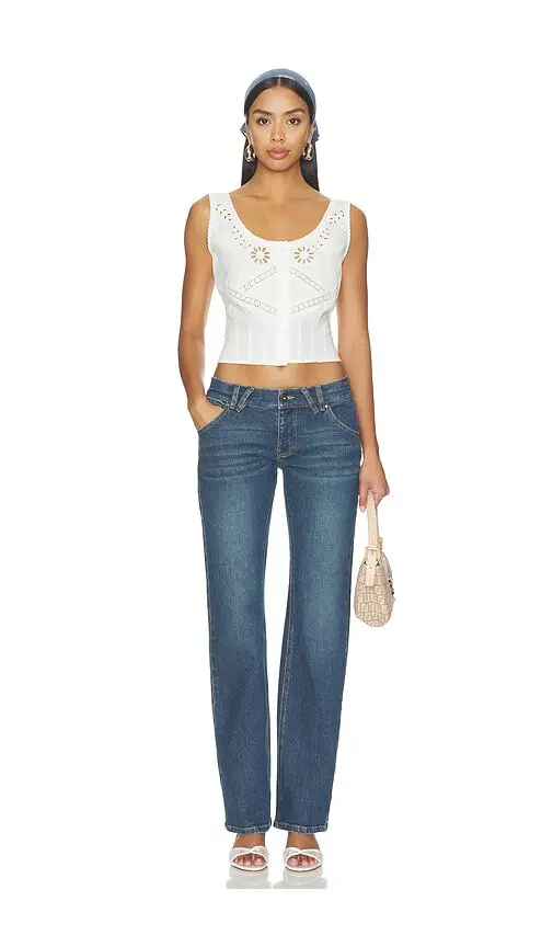 Frankies Bikinis X Devon Lee Carlson Ever Cotton Blouse In White