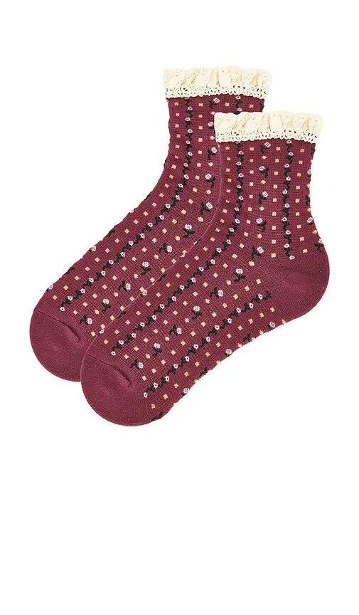 Free People Rosebud Waffle Knit Ankle In Purple