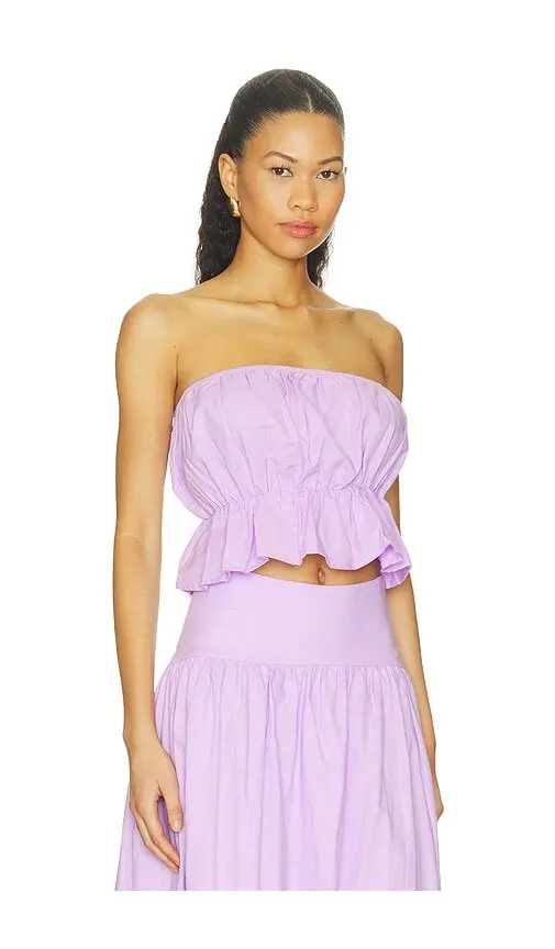 SNDYS. X Nesa Strapless Top In Lavender - Lilac
