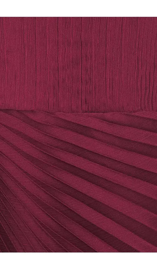 AMUR Nova Pleated Mini Dress In Burgundy