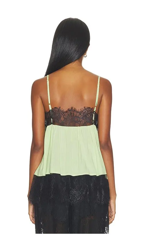 WeWoreWhat Lace Voile Cami Top In Green