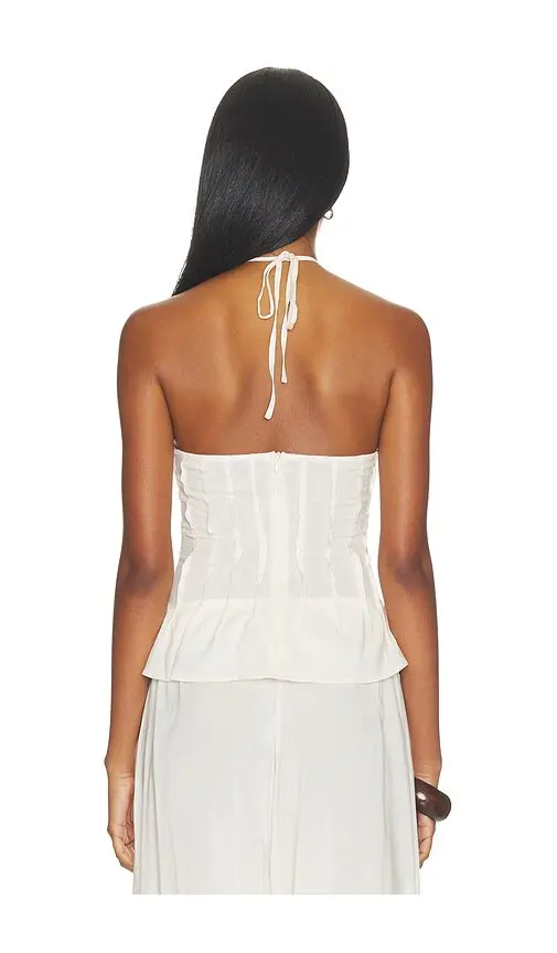 WeWoreWhat Pleated Halter Top In Cream