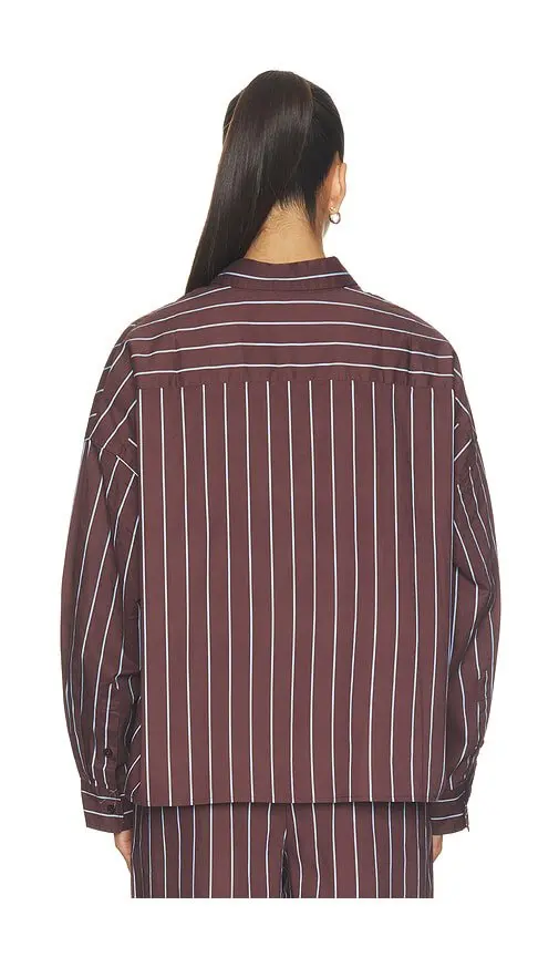 WeWoreWhat Cropped Button Front Shirt In Brown