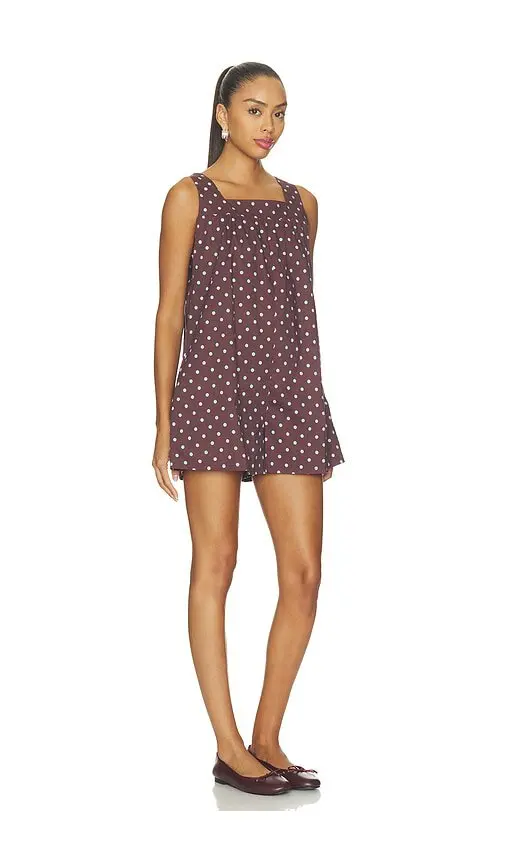 WeWoreWhat Square Neck Romper In Brown