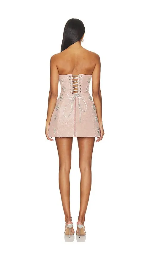 BRONX BANCO Diamond Embellished Maraya Mini Dress