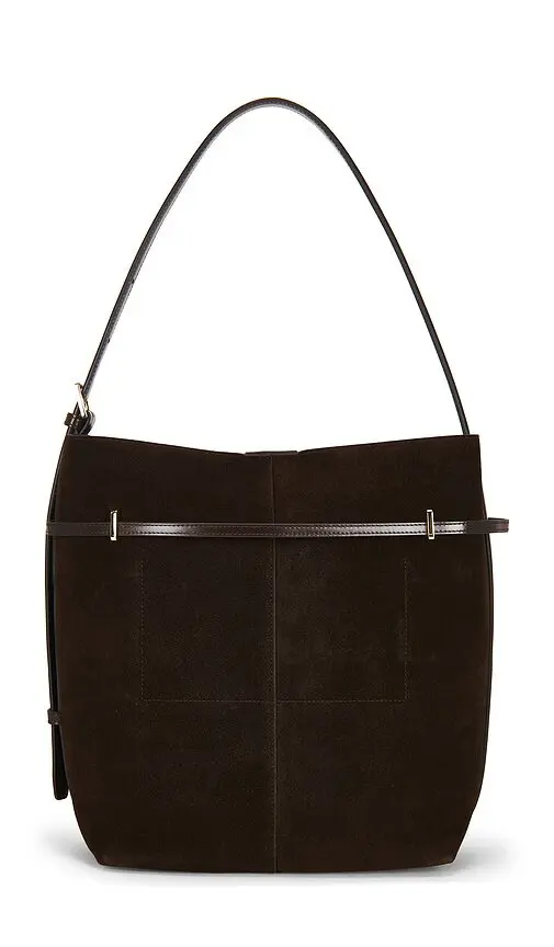 VERAFIED X X Suede Belted Tote Bag In Brown