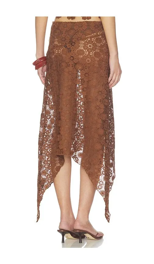 Lioness Trophy Midi Skirt In Brown