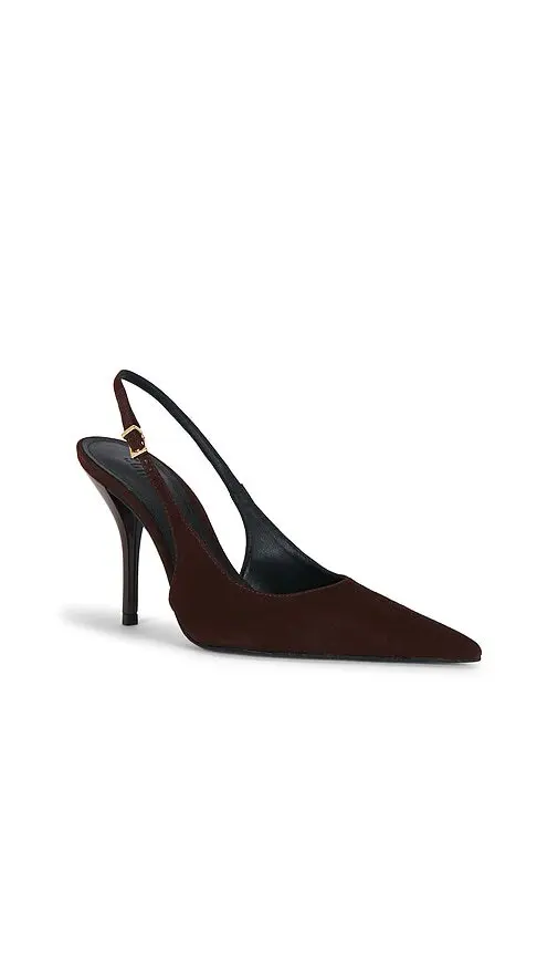 Schutz Liora Slingback Pump In Brown - Root Brown Suede
