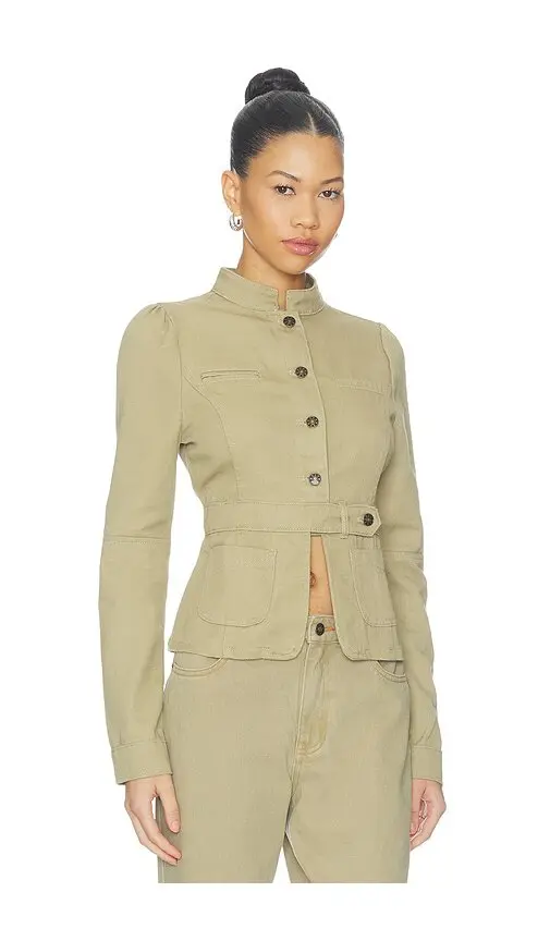Lioness Brooklyn Denim Jacket In Brown - Camel