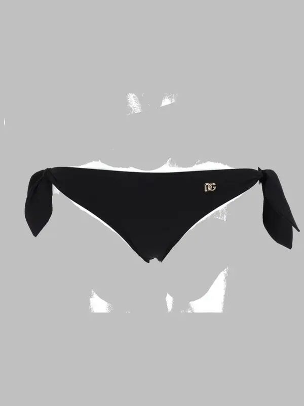 Dolce & Gabbana Slip Bikini Con Fiocchi - Black