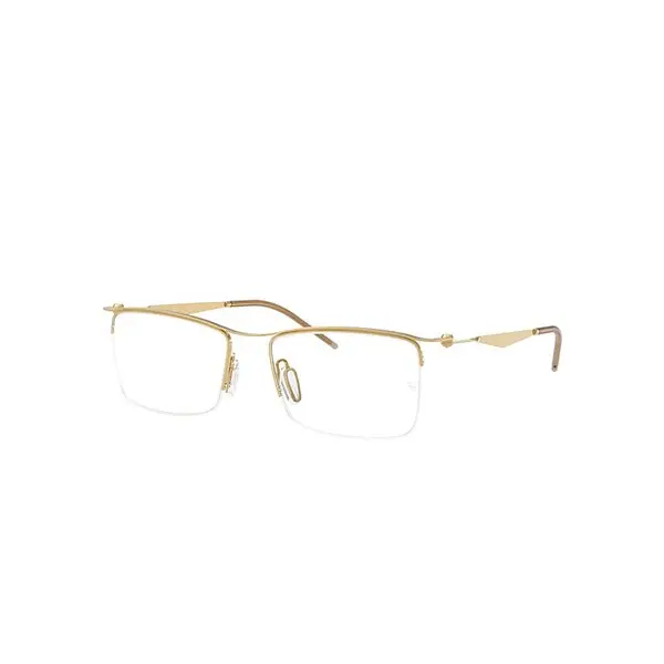 Ray-ban Rb7554 Optics Eyeglasses Frame Transparent Lenses Polarized - Gold