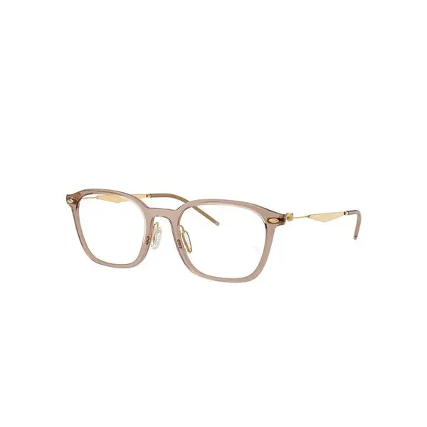 Ray-ban Rb7555 Optics Eyeglasses Frame Transparent Lenses Polarized - Gold