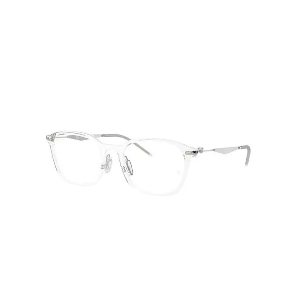 Ray-ban Rb7555 Optics Eyeglasses Frame Transparent Lenses Polarized - Silver