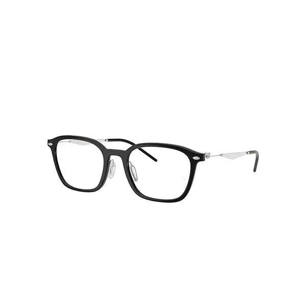 Ray-ban Rb7555 Optics Eyeglasses Frame Transparent Lenses Polarized - Silver