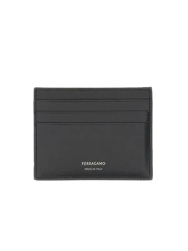 FERRAGAMO Portacarte Con Logo - Black