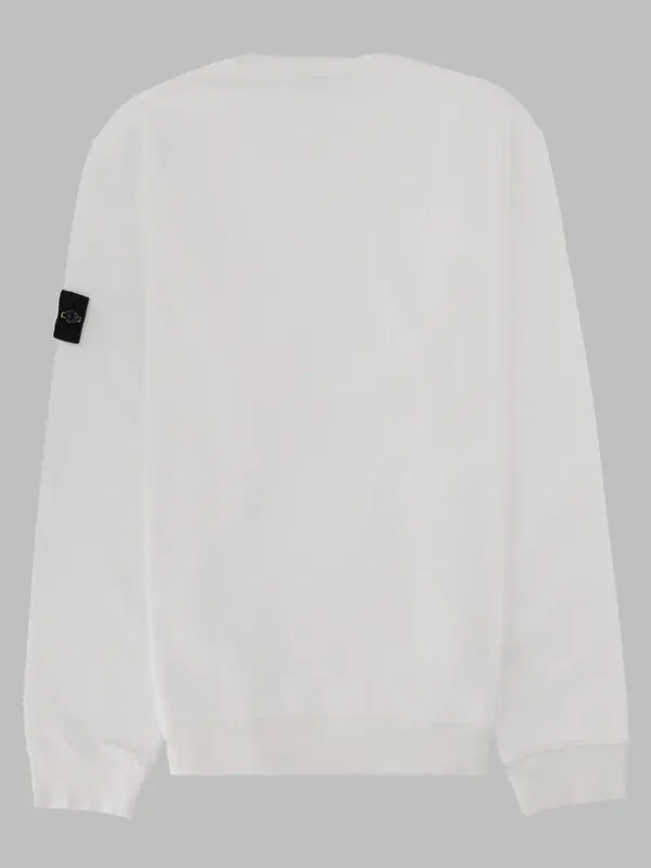 Stone Island Felpa Con Patch Logo - White