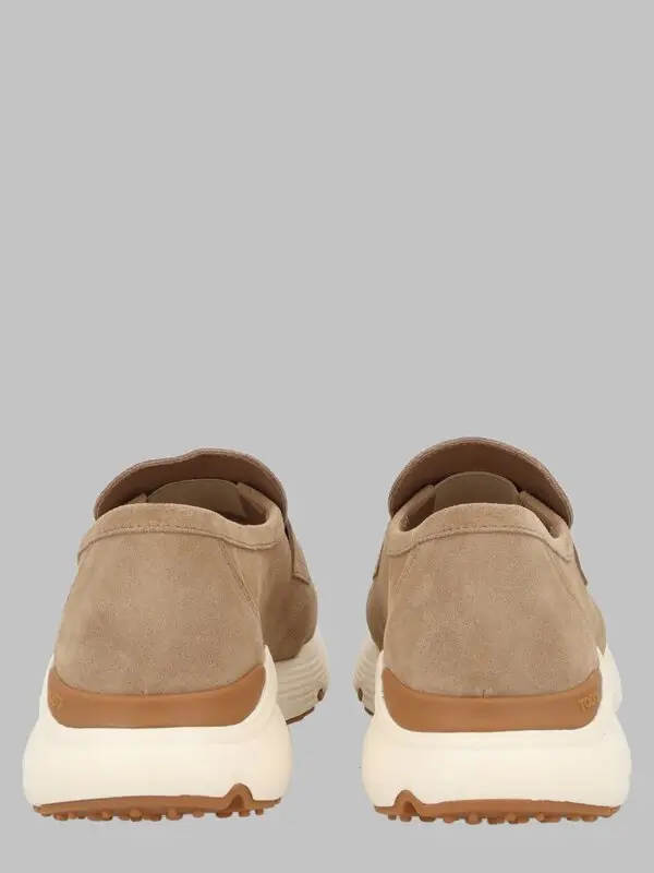 TOD'S Mocassino Sportivo In Pelle Scamosciata - Cream