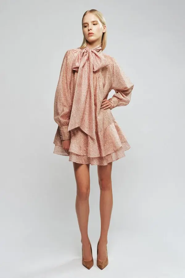 Bardot Adrie Babydoll Mini Dress - Leopard Pr