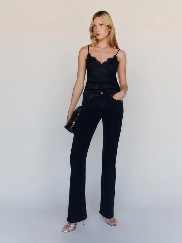 REFORMATION Noah Super Stretch Low Rise Bootcut Jeans Denim