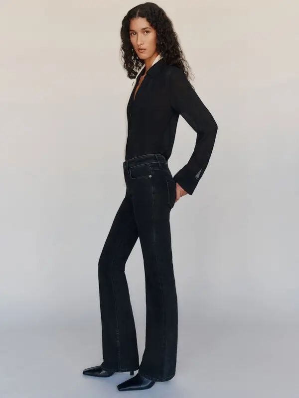 REFORMATION Noah Super Stretch Low Rise Bootcut Jeans Denim - Blue