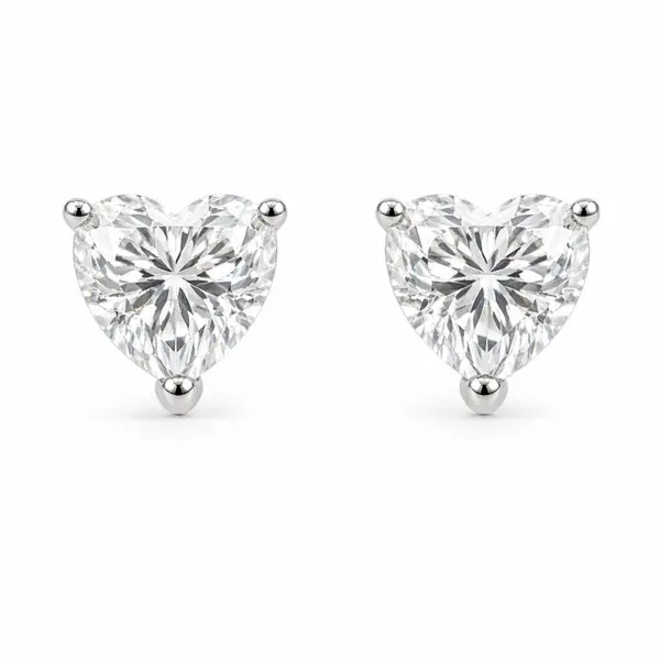 PEARL CODE Angel Heart Moissanite Stud Earrings