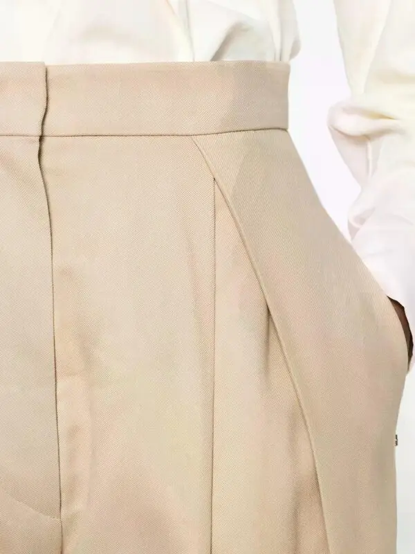 Sportmax Pleated Wide-leg Tailored Trousers - Neutrals